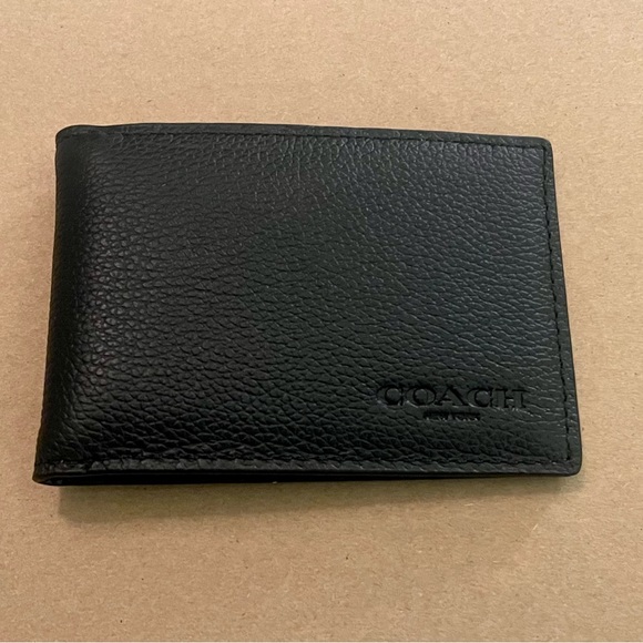 Coach | Bags | Coach Mens Black Calf Leather Removable Id Bifold Insert ...